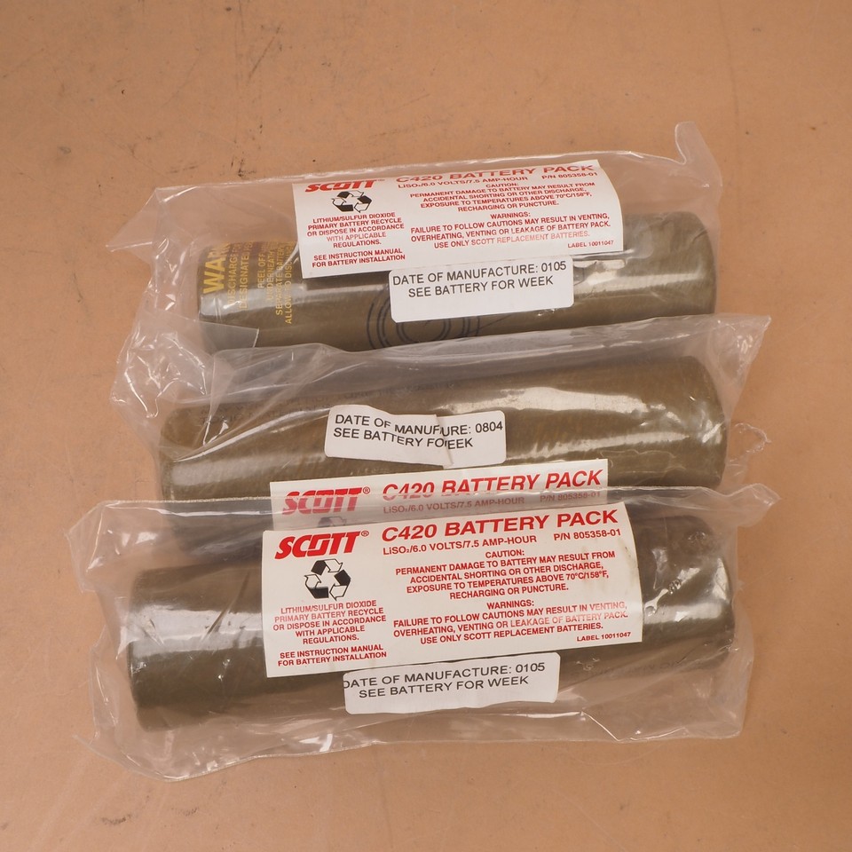 Lot of 6 Scott C420 PAPR 805358-01 Battery Packs - READ | eBay