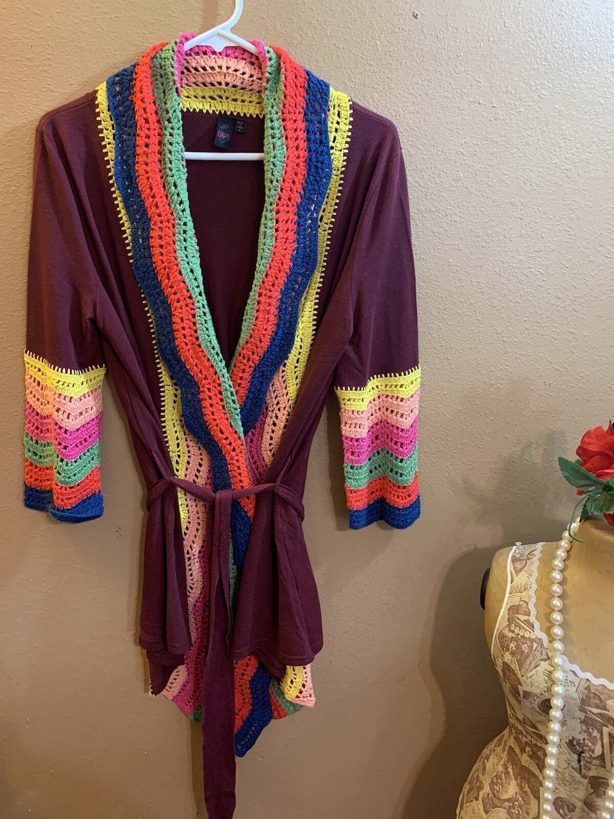 Vintage Boho Crochet Duster - Gem