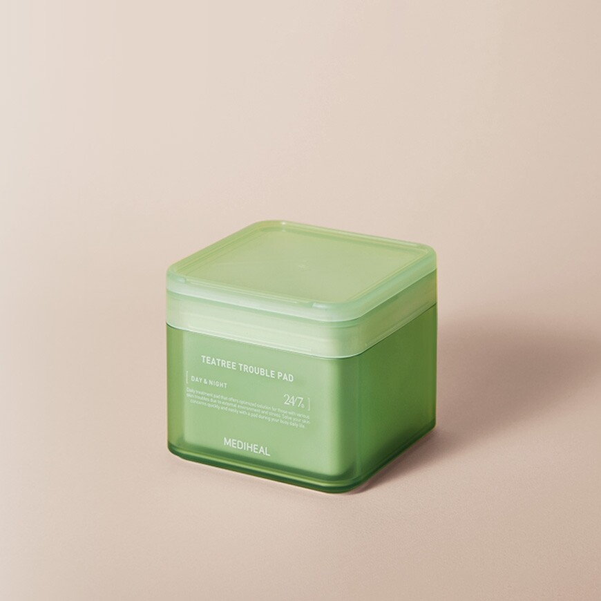 MEDIHEAL DAY&NIGHT 24/7 Tea Tree Trouble Pad 100pads Calming Vegan K ...