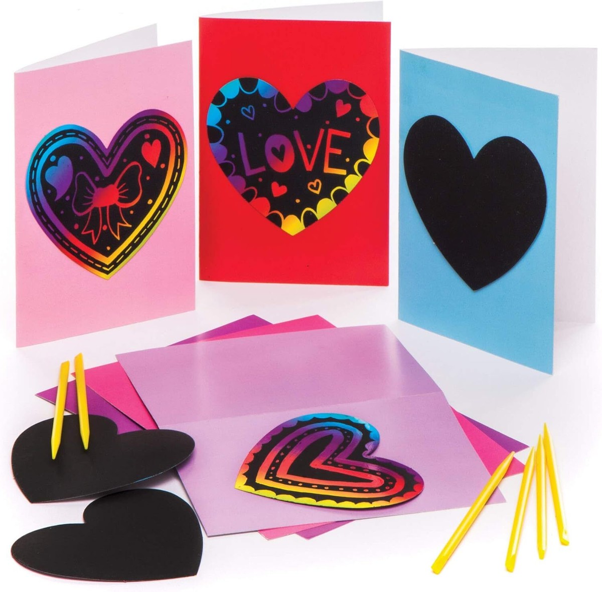 Scratch Art Heart Creatistics Scratch Art Hearts Pack Of 20