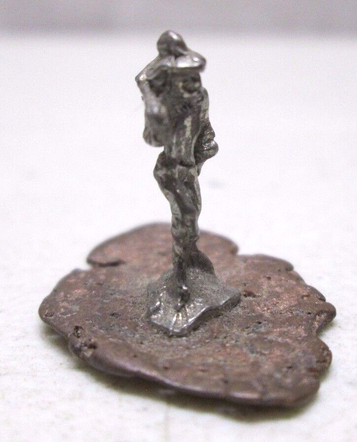 Vintage Copper Miner Statue Silver Figure Mining Man Miniature Figurine ...