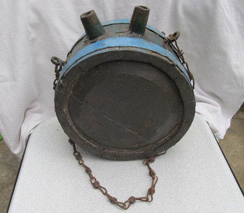 ANTIQUE PRIMITIVE OLD WOODEN VESSEL KEG BARREL IRON BAND ORIGINAL ...