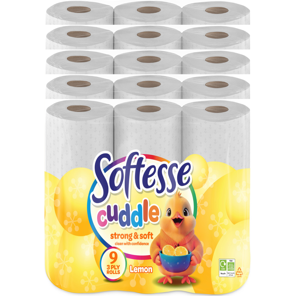 90x Toilet Rolls 3 Ply Quilted Lemon Soft Tissue Bulk Buy Bathroom ...