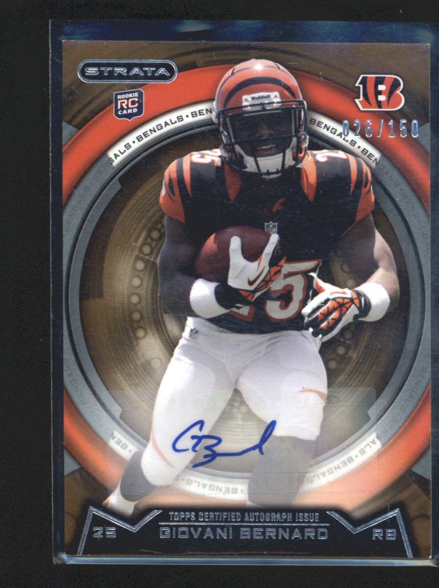 GIOVANI BERNARD 2013 TOPPS STRATA #17 ROOKIE AUTOGRAPH AUTO RC #026/150 ...