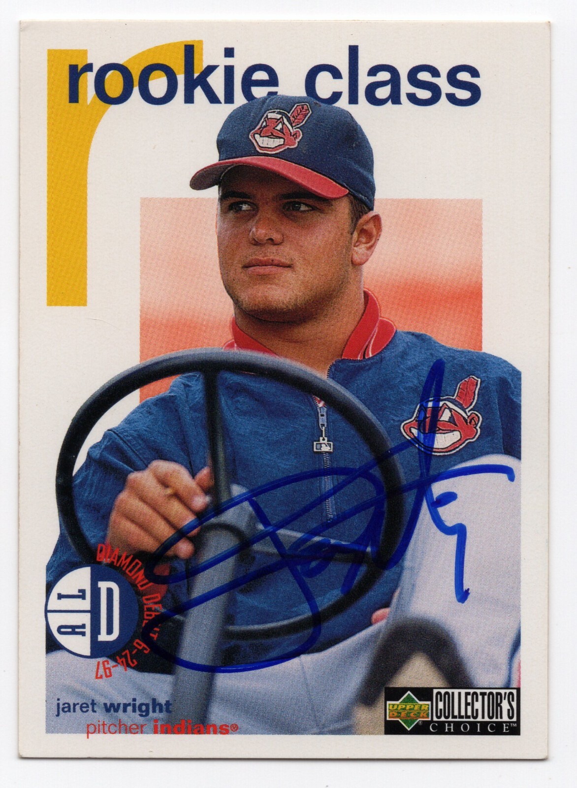Jaret Wright Autograph On A 1998 UD Collector's Choice RC - Cleveland ...