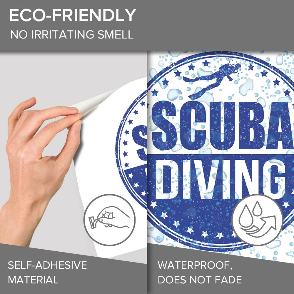 1 x Vinyl Sticker A5 - Scuba Diver Diving Underwater #6079 | eBay