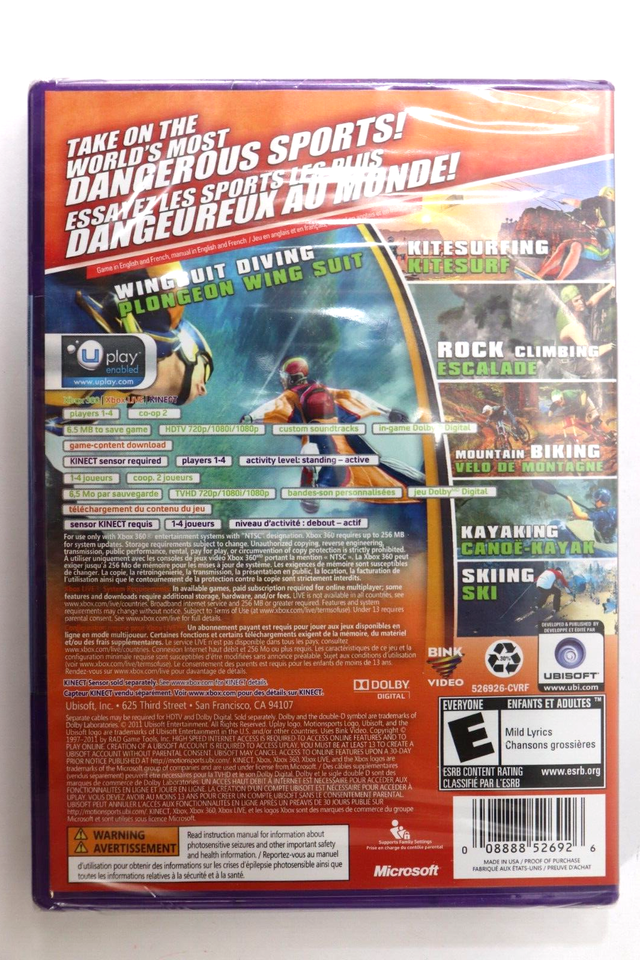 XBOX 360 Motionsports Adrenaline Game BRAND NEW SEALED! for KINECT GB ...