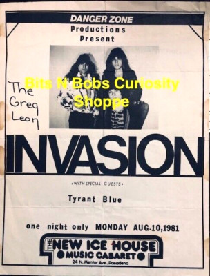 The Greg Leon Invasion Concert Flyer including Joey Vera (Armored Saint ...
