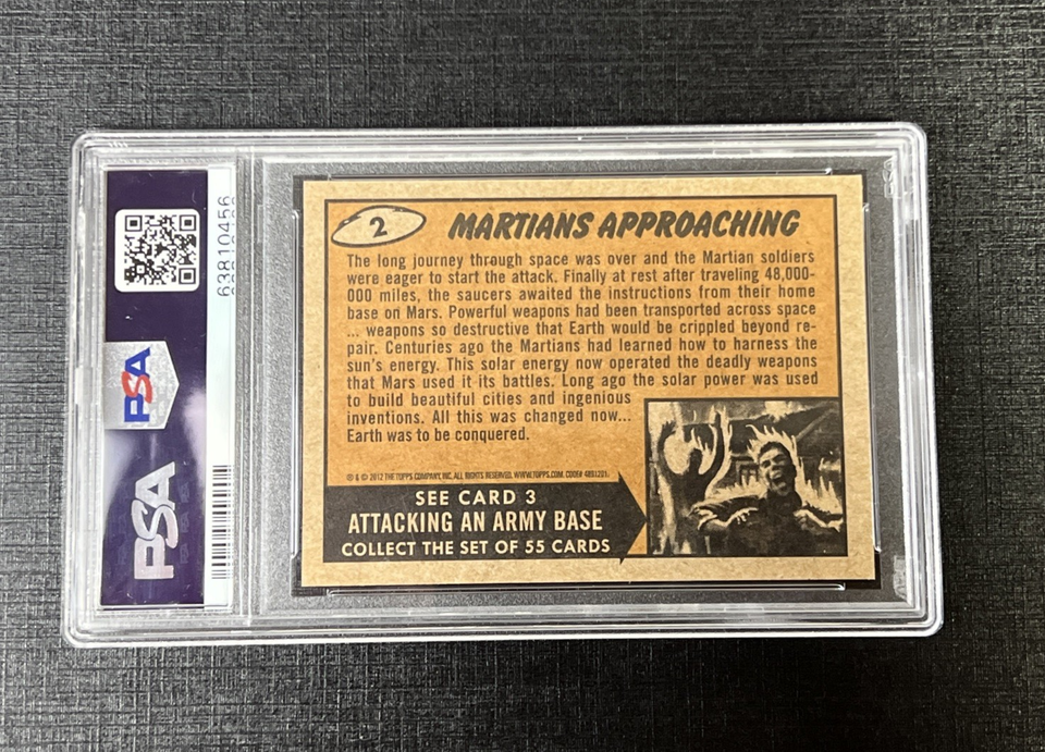 2012 Mars Attacks Topps Heritage Martians Approaching #2 PSA 10 Pop 3 ...