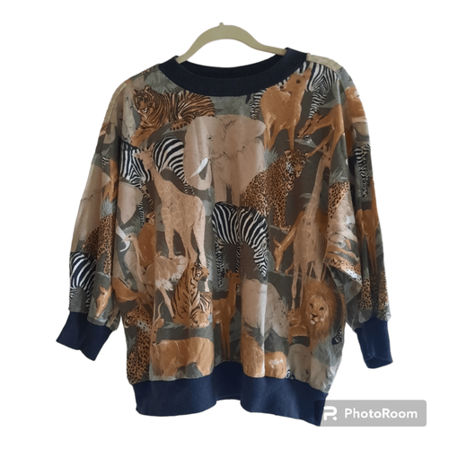 80's Rachie Safari Dolman Short Sleeve Sweatshirt | eBay