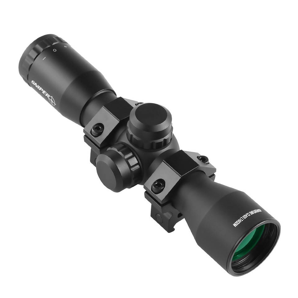 Sniper compact 4X32 Compact Scope 223/ 308/ Crossbow Scope /w Rings ...