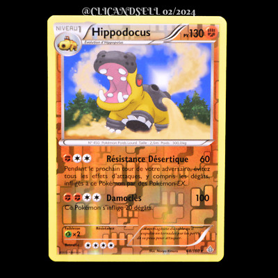 carte Pokémon 88/160 Hippodocus 130 PV REVERSE Série XY05 - Primo Choc ...