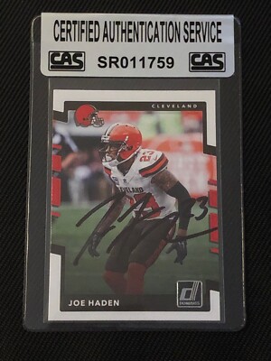 JOE HADEN 2017 DONRUSS SIGNED AUTOGRAPHED CARD #26 BROWNS CAS CERTIFIED ...