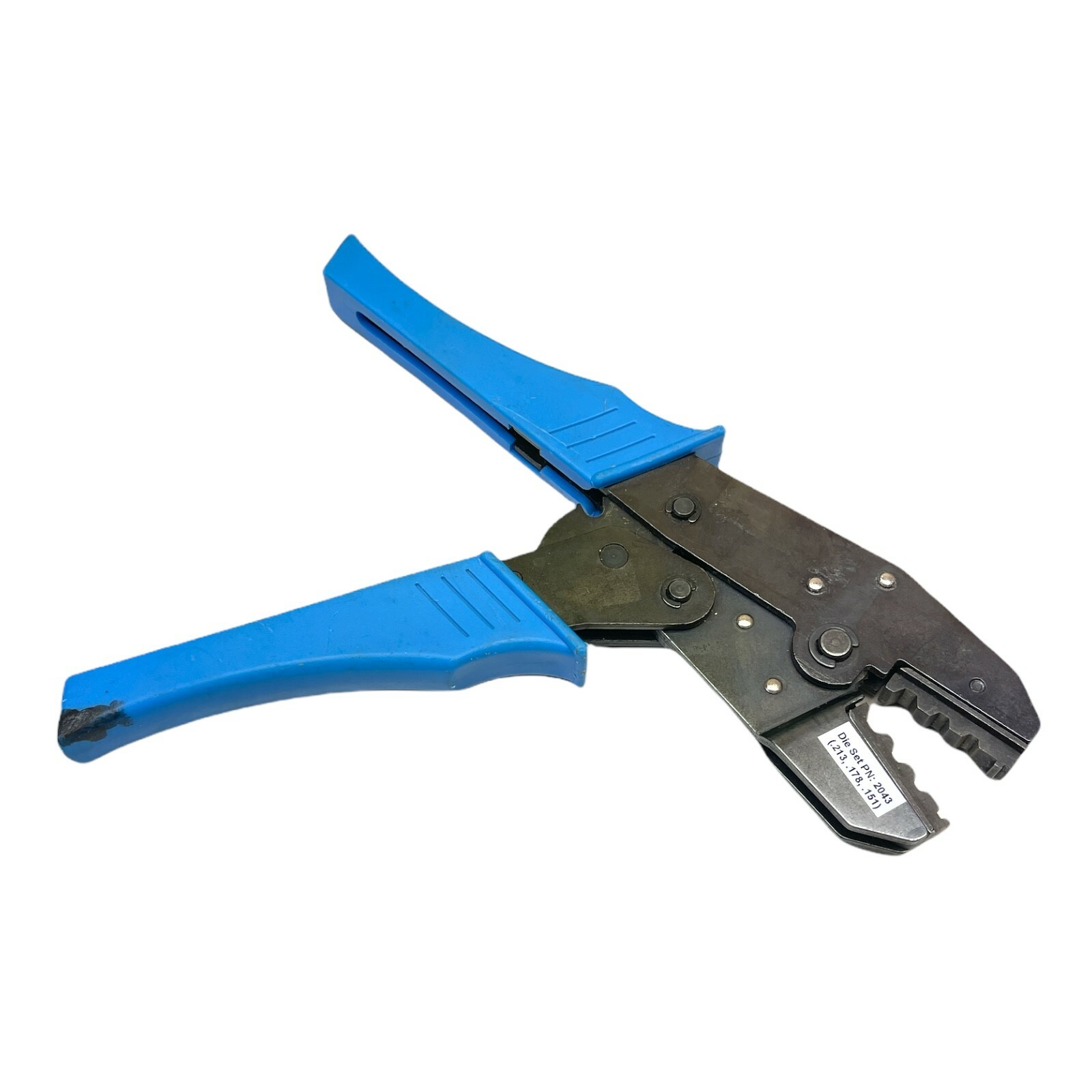 PALADIN PA1302 RATCHET HAND CRIMPER FRAME w/2043 DIE SET (.151, .178 ...