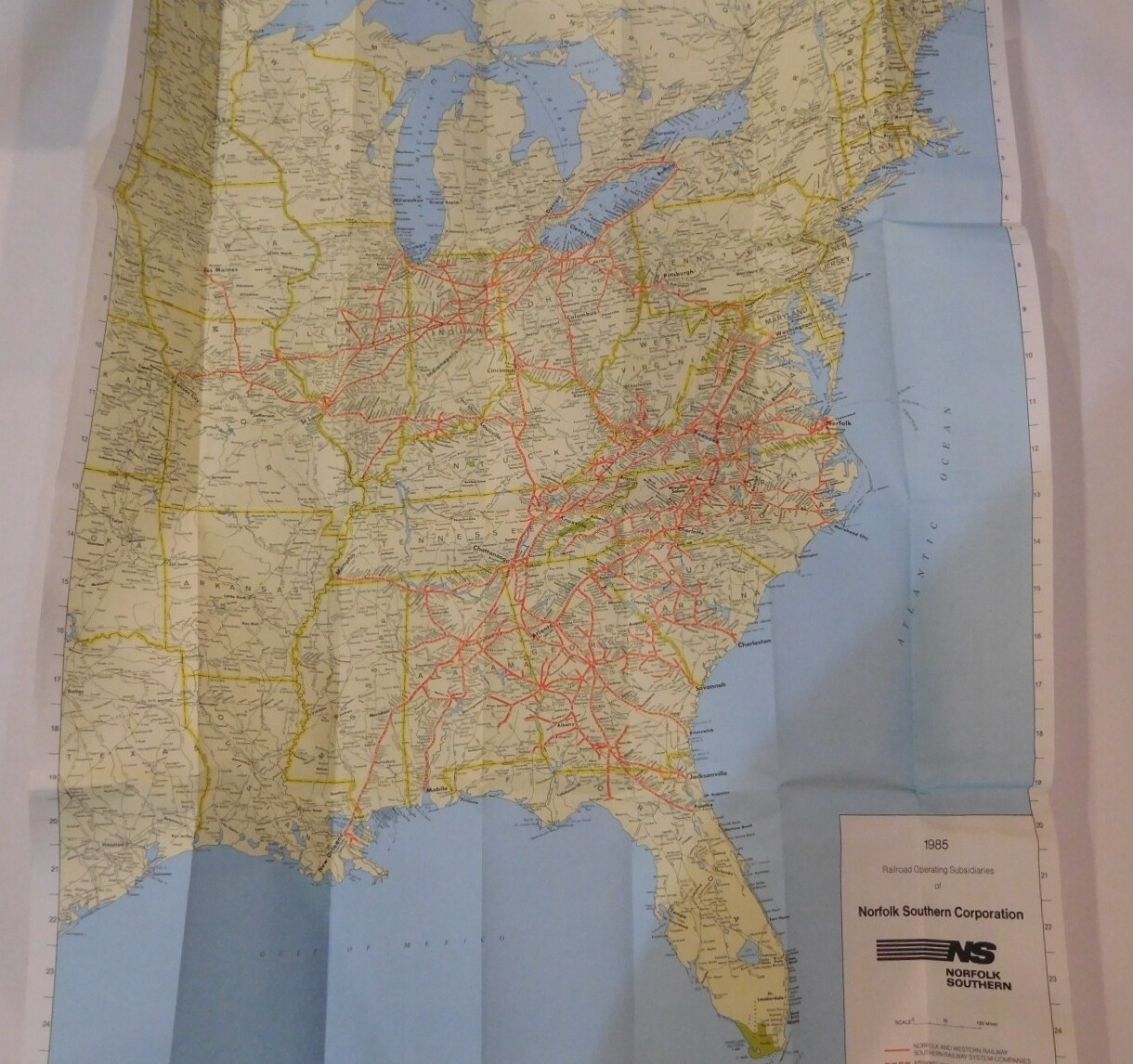 Map Norfolk Southern Operating subsidiaries 1985 NS | eBay