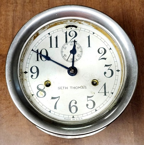 Antique Working Seth Thomas Key Wind Ships Bell Clock Second Hand Working Well | eBay
