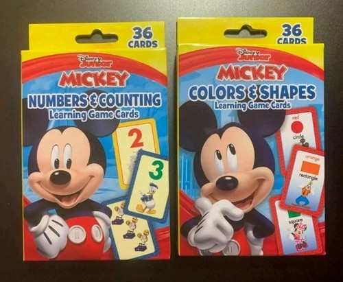 DISNEY MICKEY MOUSE FLASH CARDS NUMBERS & COUNTING COLORS & SHAPES FUN ...