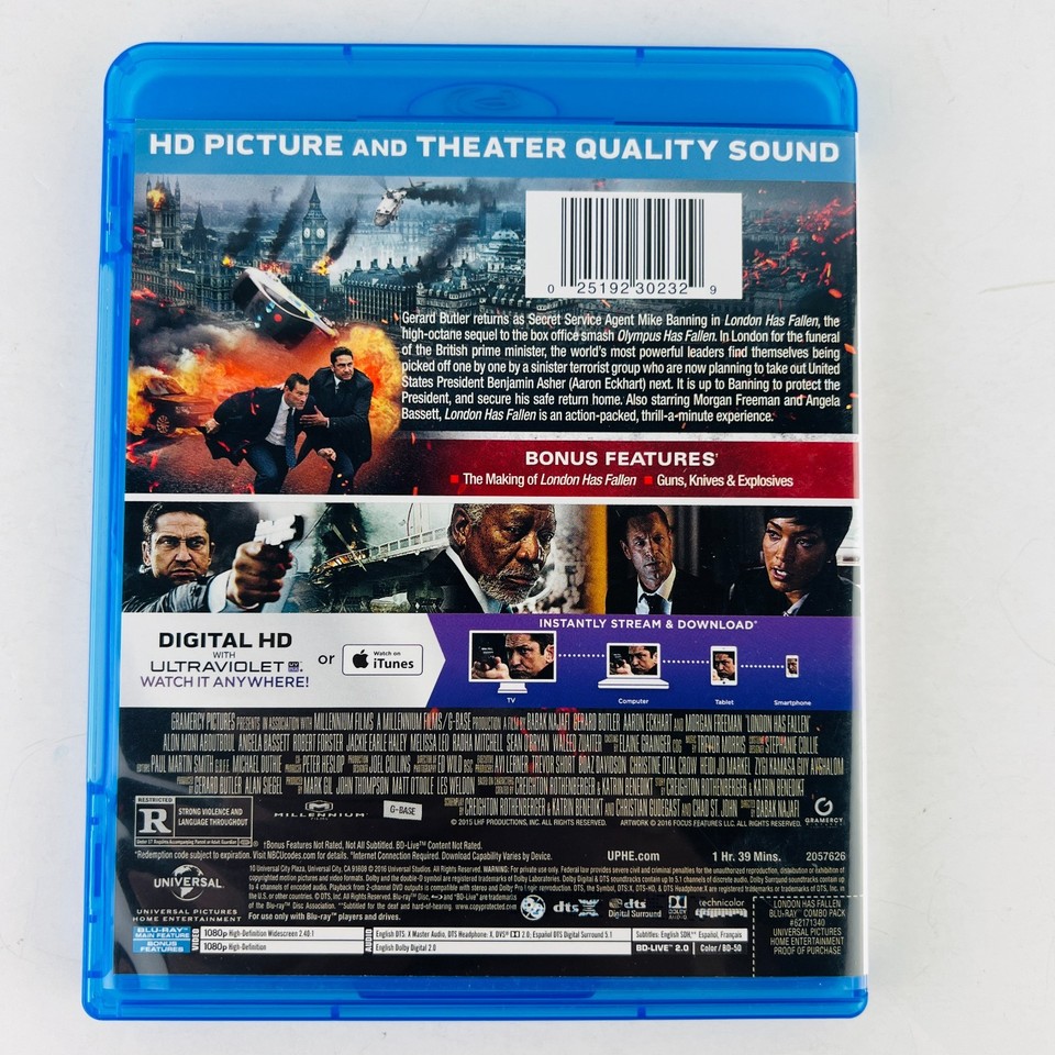 London Has Fallen Blu-ray + DVD Combo Gerard Butler, Morgan Freeman | eBay