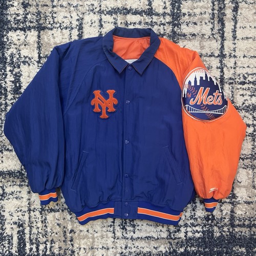 Vintage Starter Diamond Collection NY Mets Logo Jacket XL Blue/Orange ...