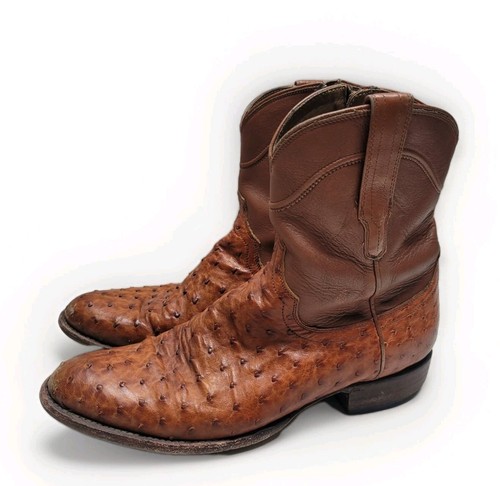 Tecovas The Zane Men's 12 D Exotic Brown Ostrich Pecan Zip Up Cowboy ...