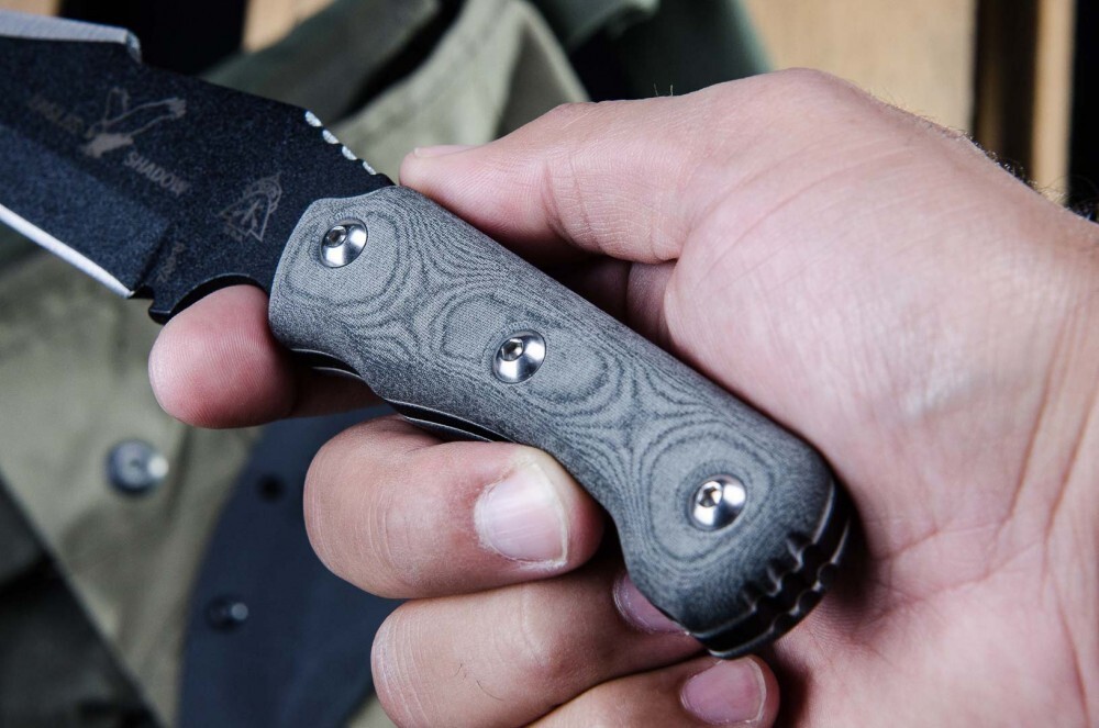 TOPS Eagles Shadow Fixed Knife 4.37" 1095HC Steel Full Blade Micarta ...