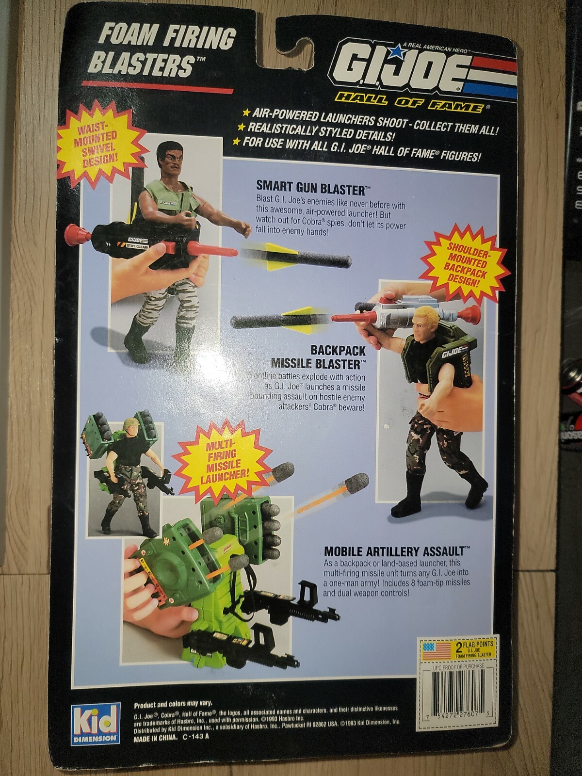 GI JOE HALL OF FAME - BACKPACK MISSLE BLASTER - 1993 HASBRO ON CARD | eBay