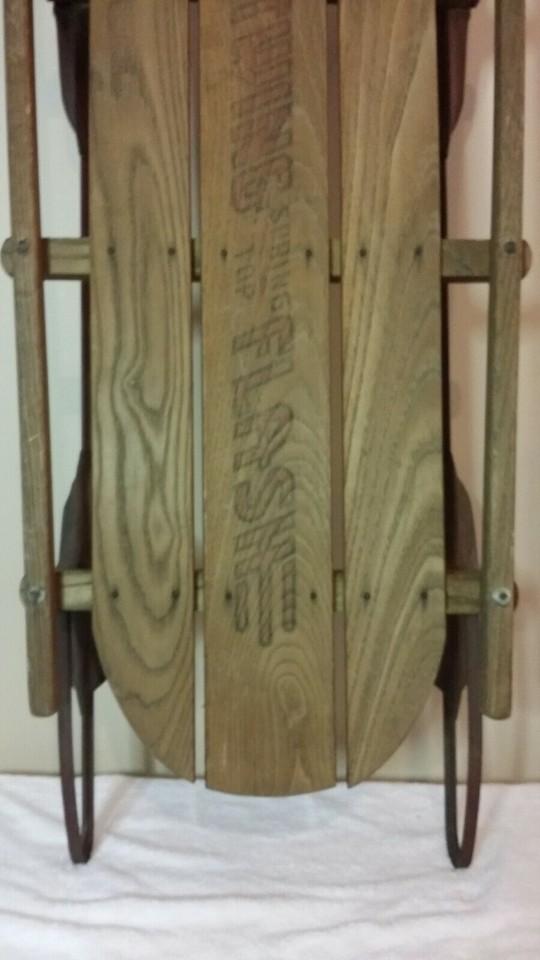 Vintage FLEETWING FLASH☆Spring Top☆ Wood/Metal Sled by Auto Wheel ...