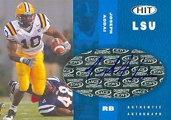 Joseph Addai autographed football card (LSU) 2006 SAGE HIT Rookie #A30 ...