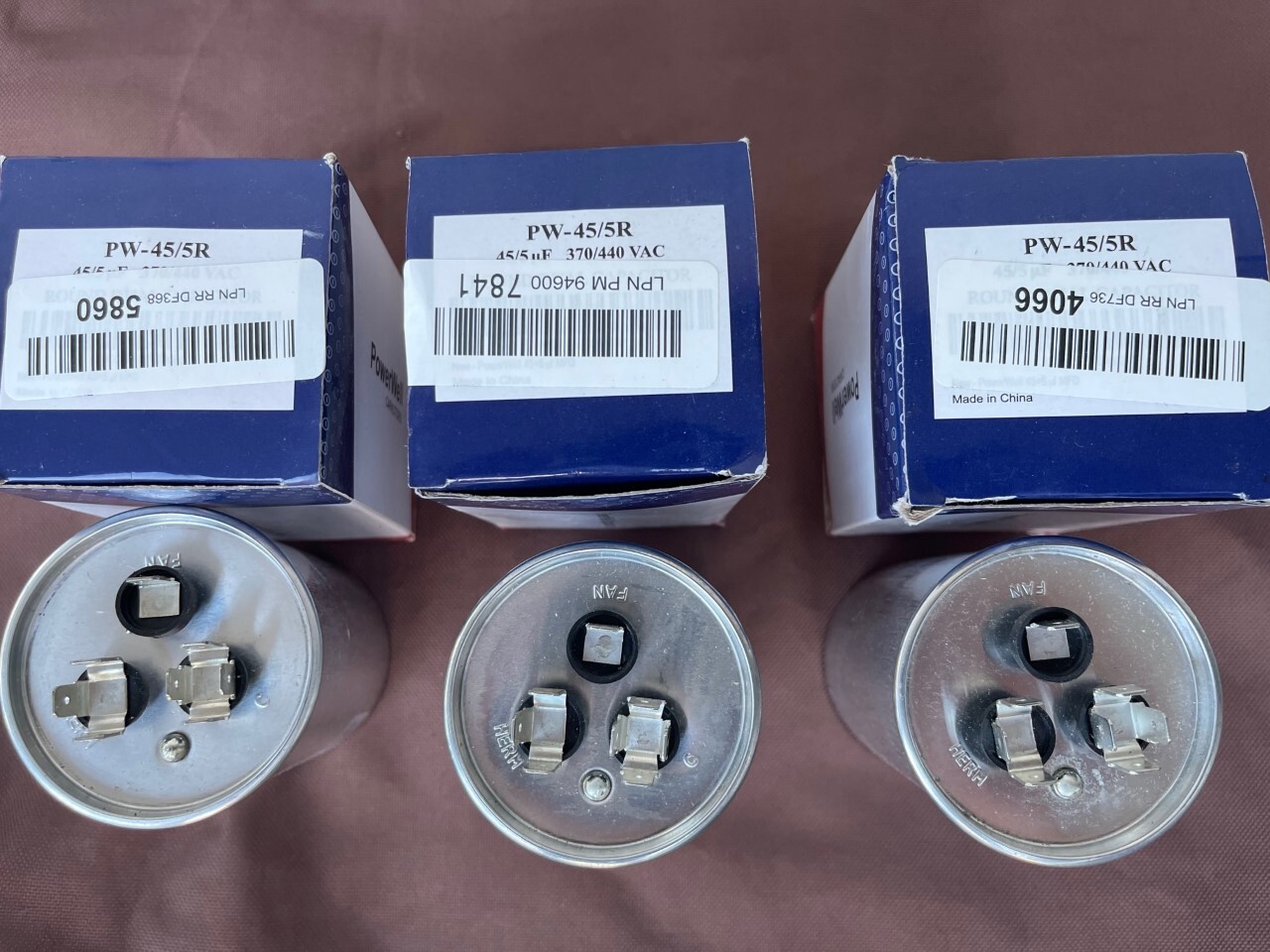 LOT (3) 45/5 MFD uf 370 or 440 Volt Dual Run Round Capacitor | eBay