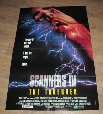1992 SCANNERS 3 The TAKEOVER VIDEO RELEASE PROMO MOVIE POSTER LILIANA ...