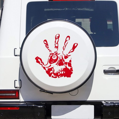 Red Hand Print Skull Face Car Hood/Body Sticker Self-Adhesive Vinyl ...
