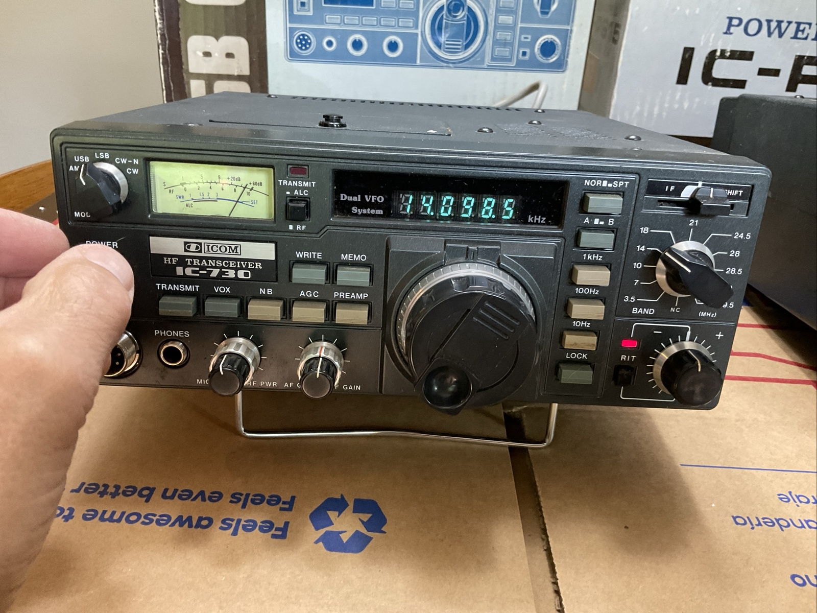 Icom IC-730 HF Transceiver with Icom IC- PS15 Power Supply SP-6 Speaker ...