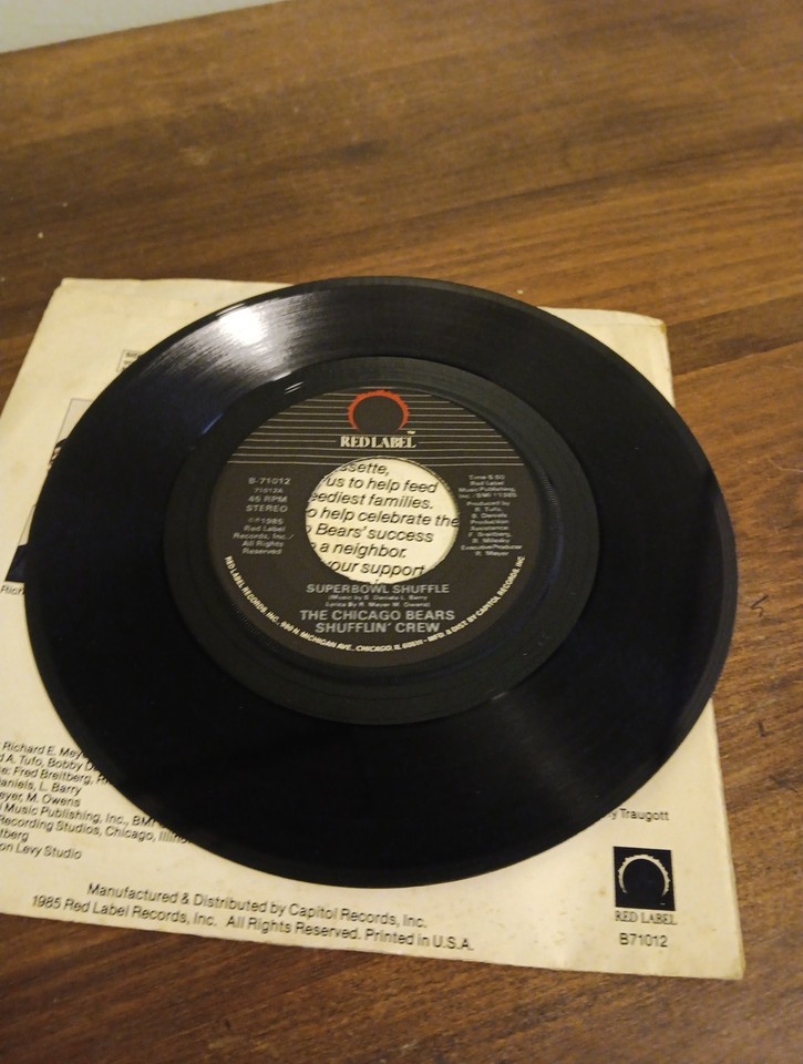 The Super Bowl Shuffle Chicago Bears Shufflin' Crew 1985 45 RPM Record ...