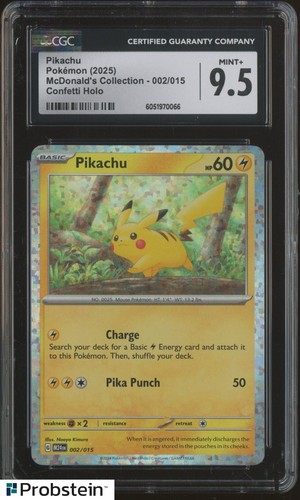 2025 Pokemon Mcdonald's Collection #002/015 Pikachu Confetti Holo CGC 9 ...