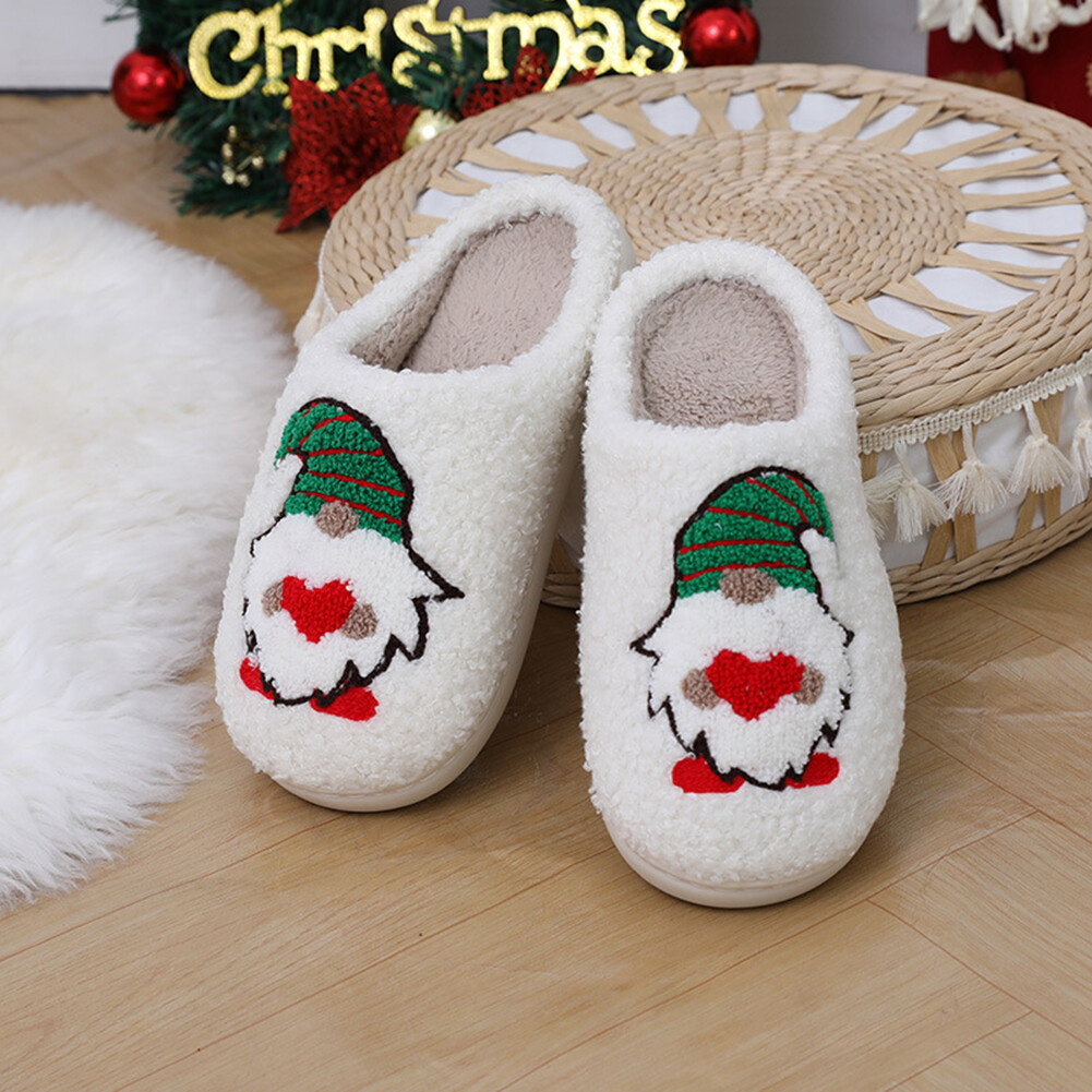 Christmas Fuzzy Indoor Slippers Cozy Dwarf Cute for Winter Indoor (36/ ...
