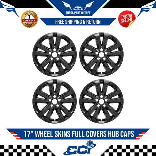 New 4 Gloss 17" Wheel Skins Full Covers Hub Caps For 2015 16 2017 ...