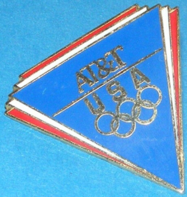 ATLANTA 1996 Olympic Collectible Sponsor Pin - AT&T Triangle Red, White ...