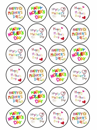 24 x Edible Mother's Day Birthday Mummy Mum Grandma Nanny Cupcake Cake ...