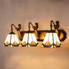Tiffany Bathroom Vanity 3 Light Fixture Vintage Stained Glass Wall ...