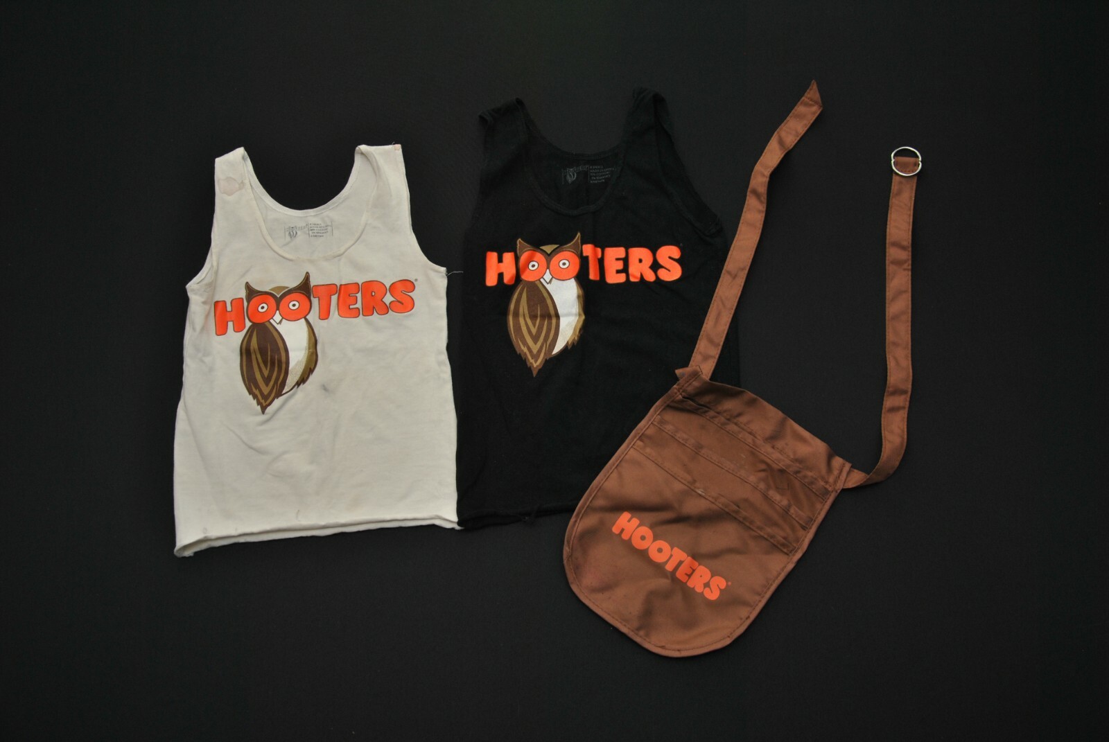 2 Hooters Restaurant Server Uniform Shirts Belt Stain… - Gem