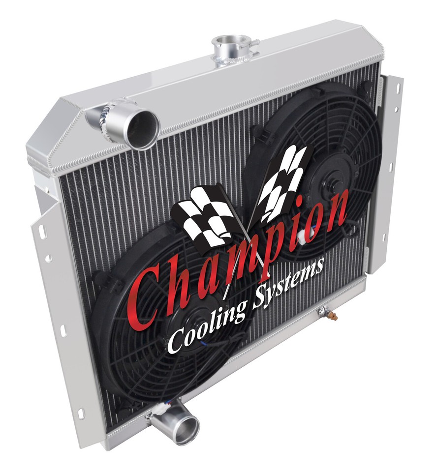 SZ Champion 3 Row Radiator,12" Fans for 1966-1969 International Scout ...