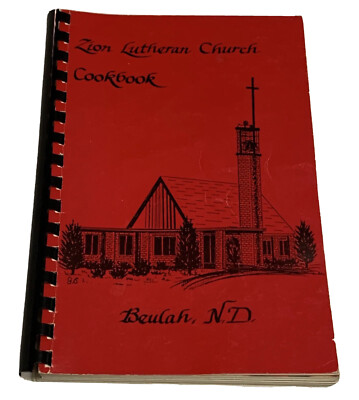 Vtg Zion Lutheran Church Cookbook Food Cooking Book Beulah North Dakota ...