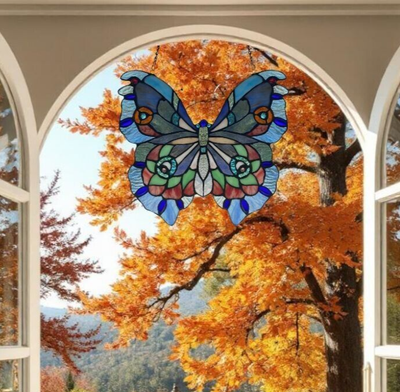 Butterfly Stained Glass Window Stained Glass Window Panel-butterfly