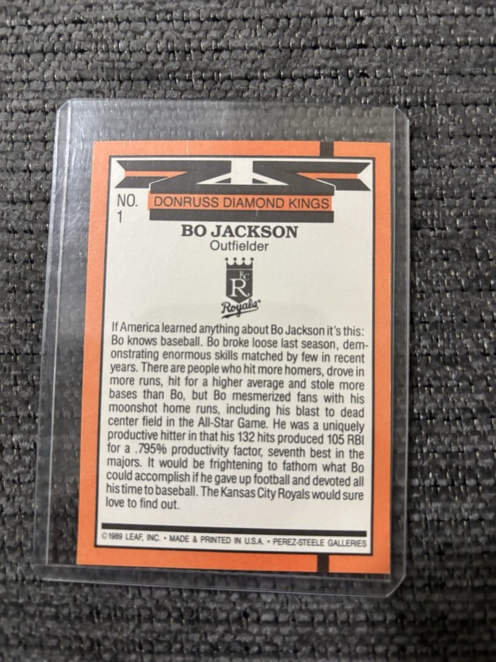 1989 Donruss Bo Jackson Diamond Kings Error Card - Very Rare! | eBay