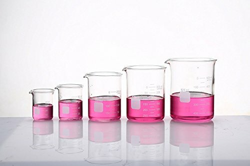 Heavy Duty Chemical Heat Resistant Graduated Glass Measuring Beaker Set ...