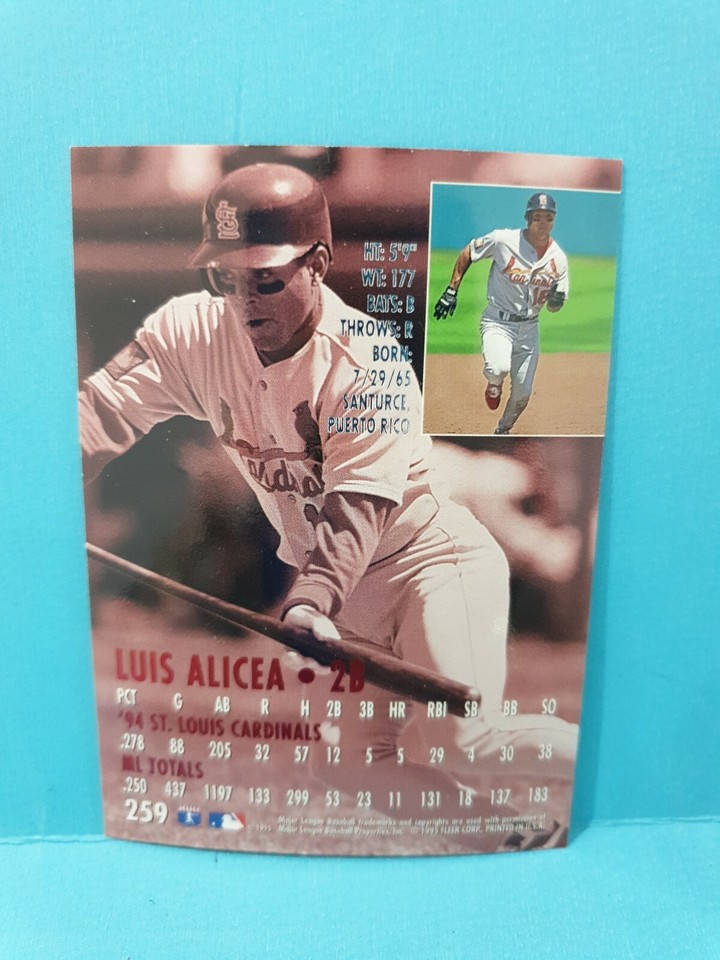 Luis Alicea🏆1995 Fleer Ultra RED SOX #259 Baseball Card 🏆 FREE POST | eBay