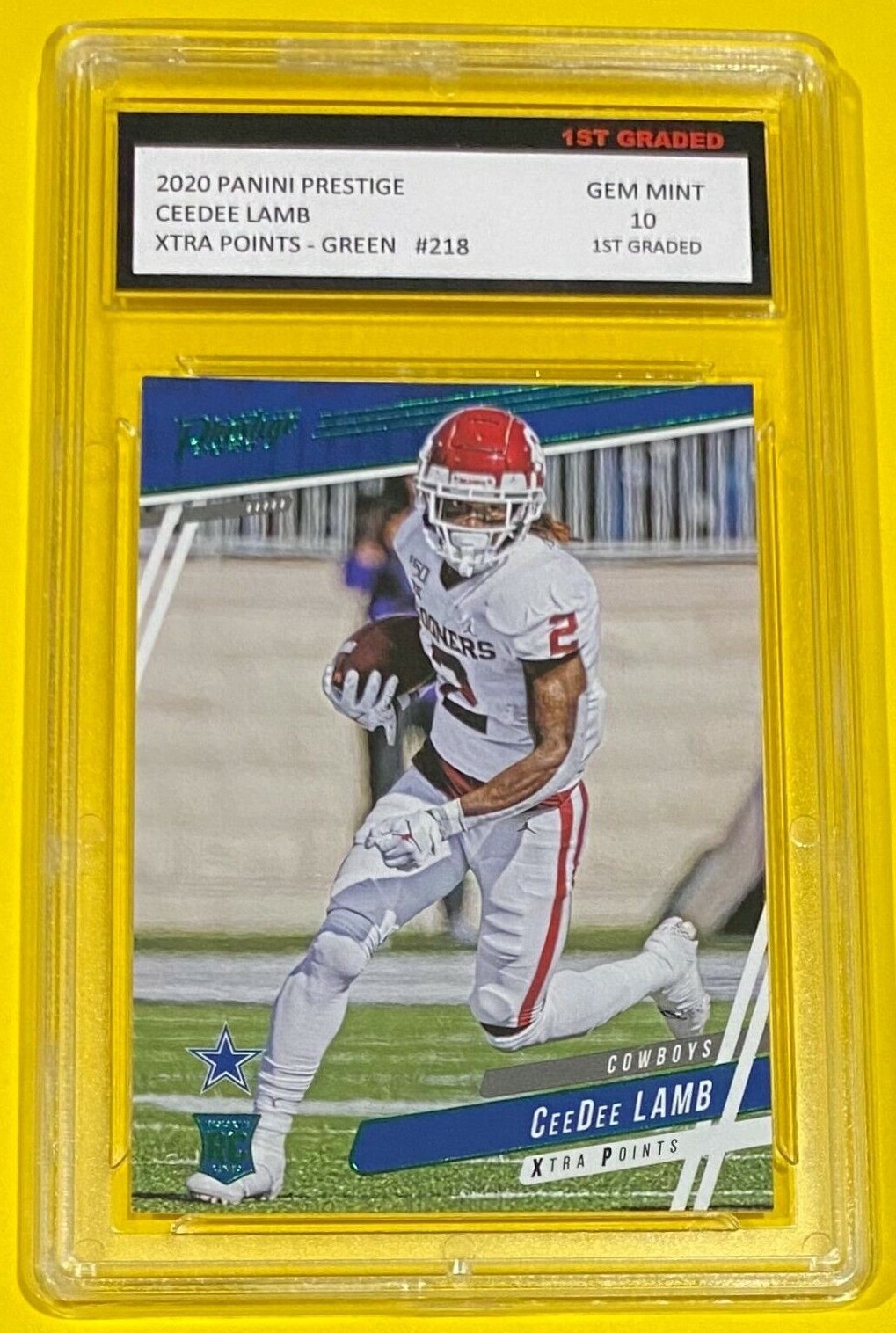 2020 PRESTIGE CEEDEE LAMB 1ST GRADED 10 ROOKIE CARD GREEN XTRA POINTS ...