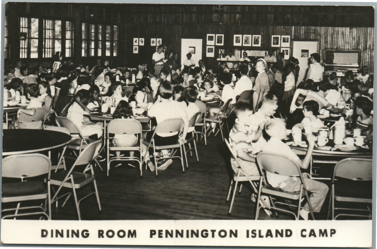 PENNINGTON NJ ISLAND CAMP DINING ROOM VINTAGE REAL PHOTO POSTCARD RPPC ...