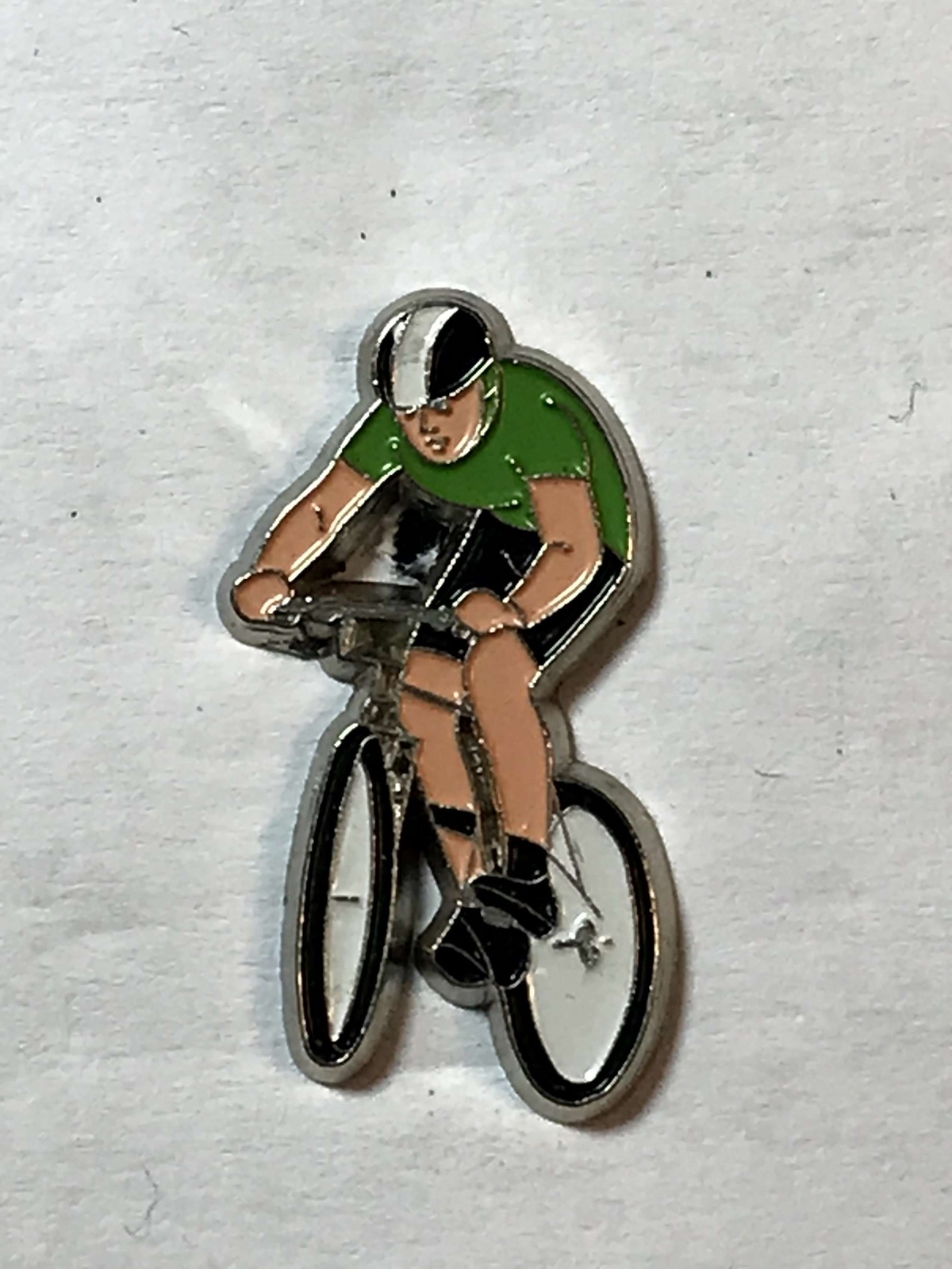 PIN CYCLING CYCLIST GREEN BLACK | eBay