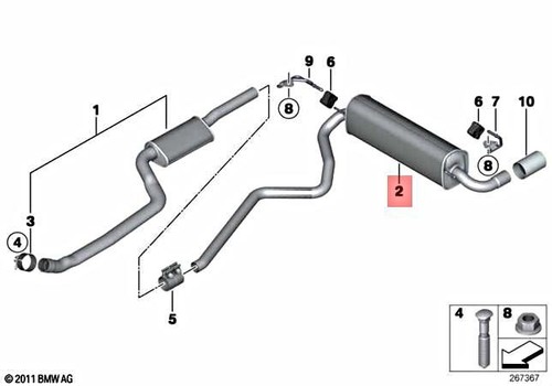 Genuine BMW F20 F21 114i 116i 118i Hatchback Rear Silencer 18307646032 ...